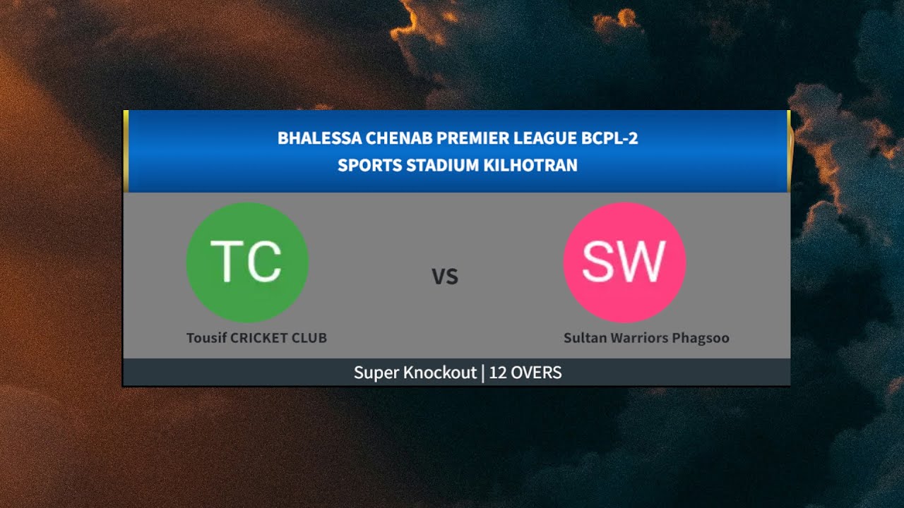 BCPL-2 | Tousif Cricket club vs Sultan Warriors Phagsoo | LIVE CRICKET ...
