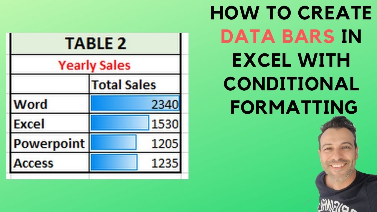 How To Create Data Bars With Excel Conditional Formatting - Youtube