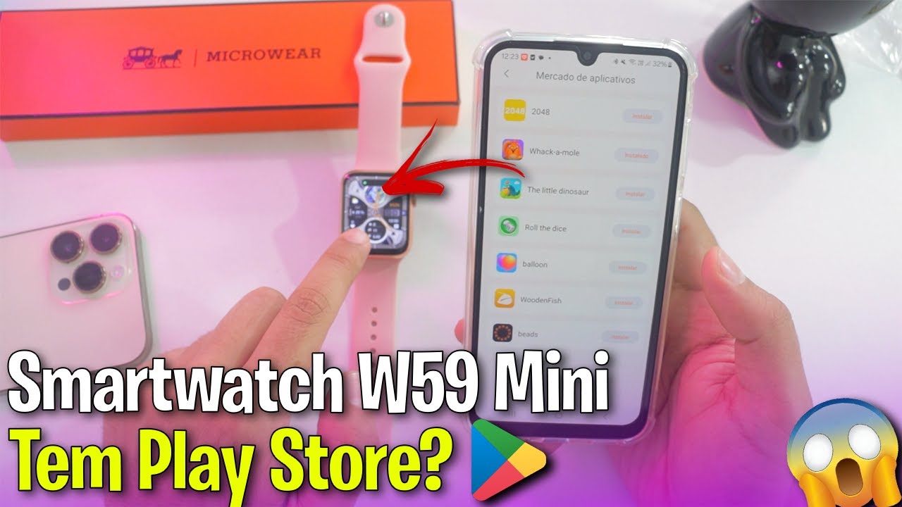 Smartwatch W59 Mini tem PLAY STORE? - YouTube