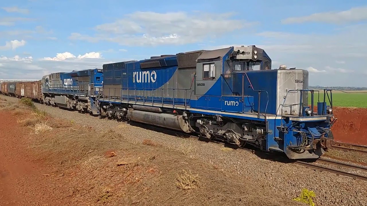 Trem da Rumo arrancada de SD40T-2 em Sarandi - PR - YouTube
