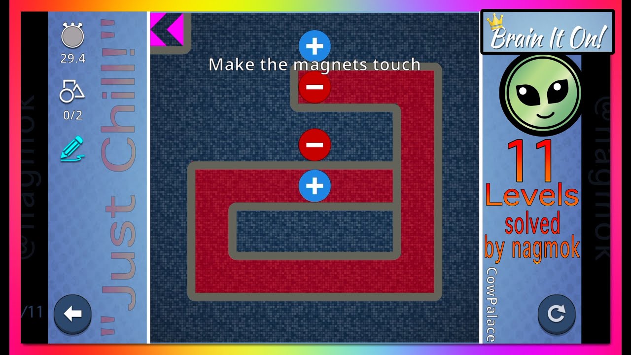 Brain It On! 11 Community Levels "JUST CHILL!" solved by nagmok - YouTube