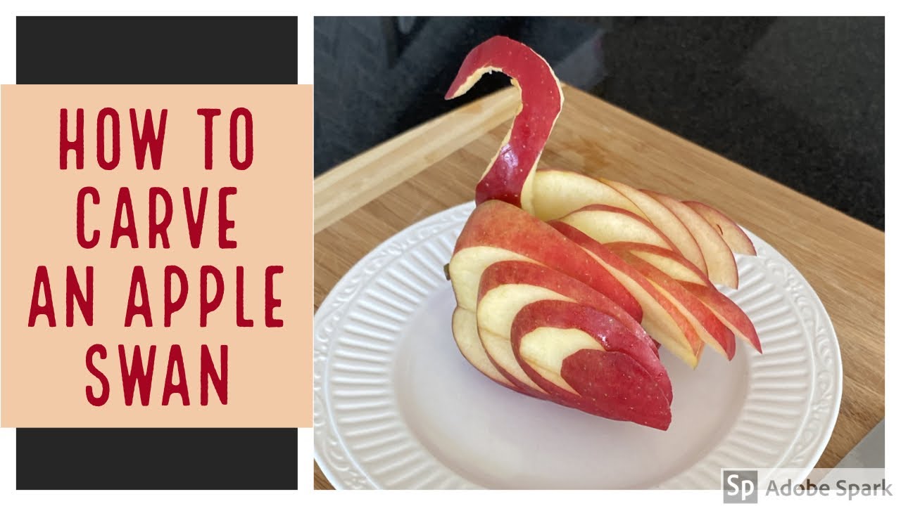 How to Make an Apple Swan - Fruit Sculpture Garnish for Beginners - YouTube