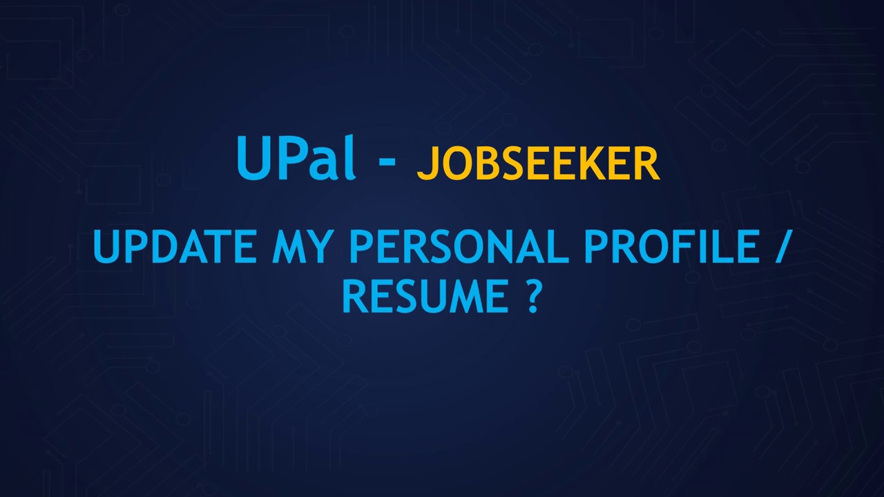 [NEW] JobSeeker - How can I update my Personal Profile and Resume - YouTube