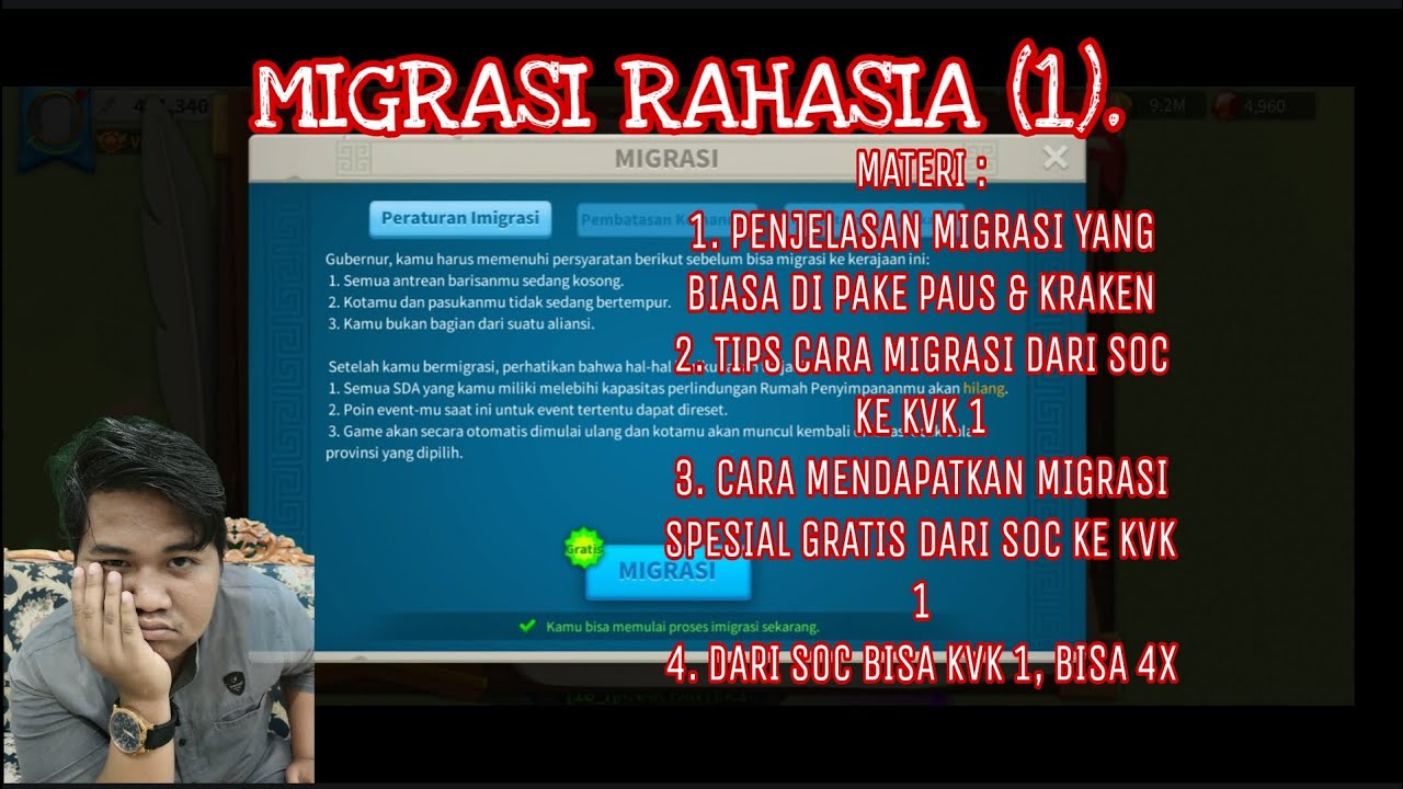 MIGRASI SPESIAL ROK 2023 ! SOC BISA BALIK KE KVK 1 INI DIA CARA NYA|MIGRASI ALA PAUS|MIGRASI ...