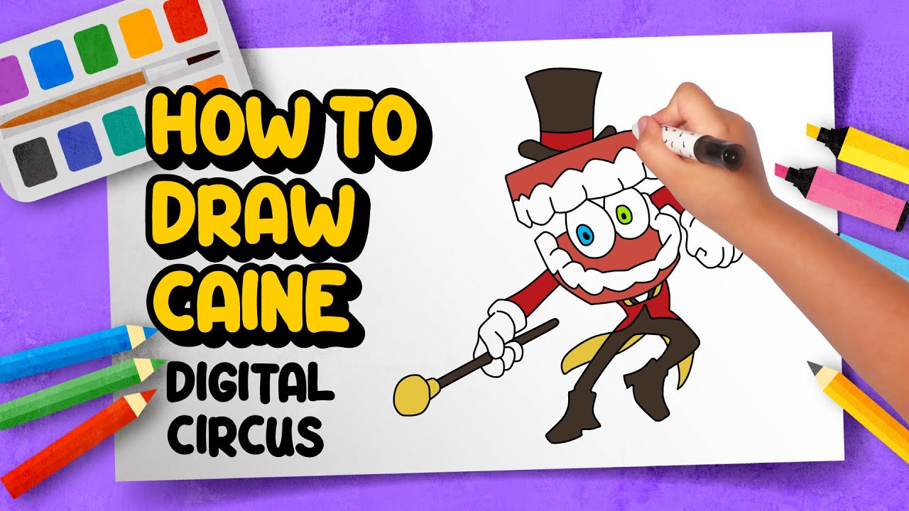 How to Draw CAINE (THE AMAZING DIGITAL CIRCUS) #014 - YouTube