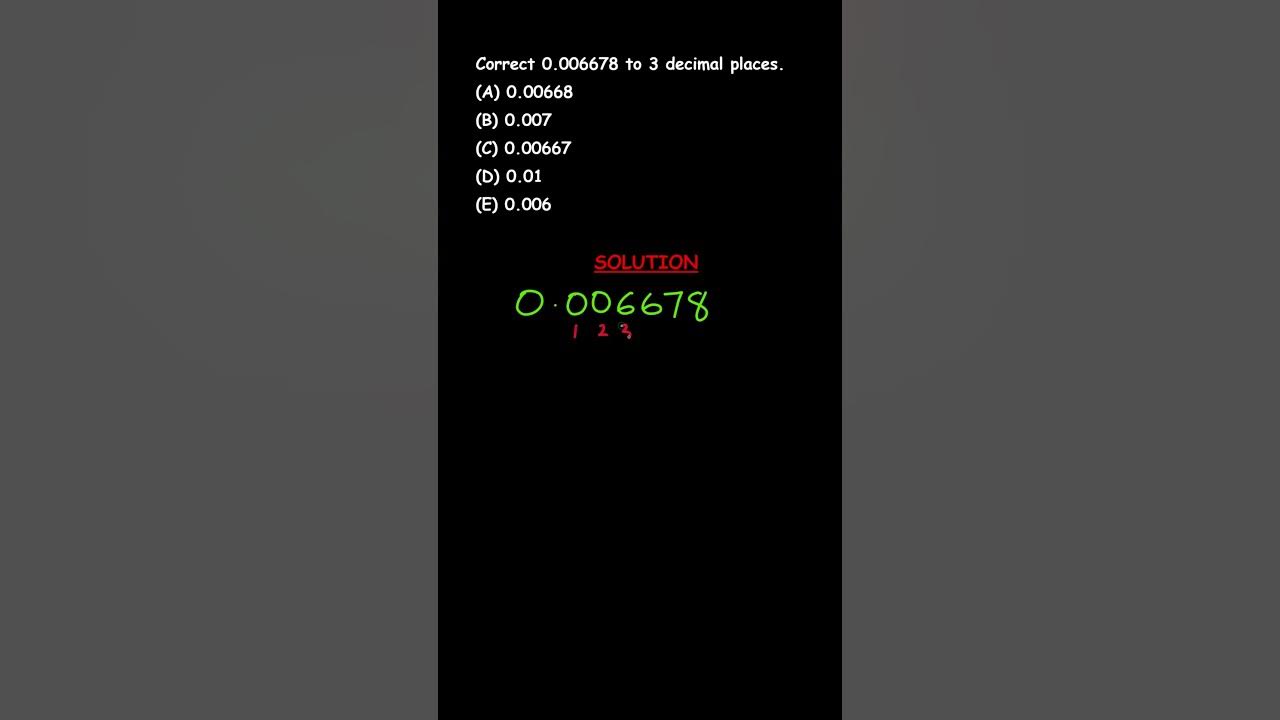 DECIMALS - Correct to 3 decimal places - YouTube
