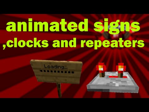 Minecraft: Animated signs, Clocks and repeater - YouTube