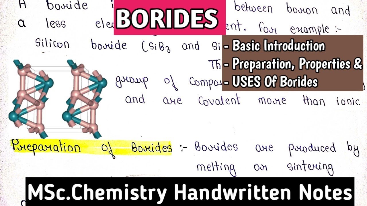 BORIDES - Basic Concept + Notes | Isopolyacid & Heteropolyacid | Imp ...