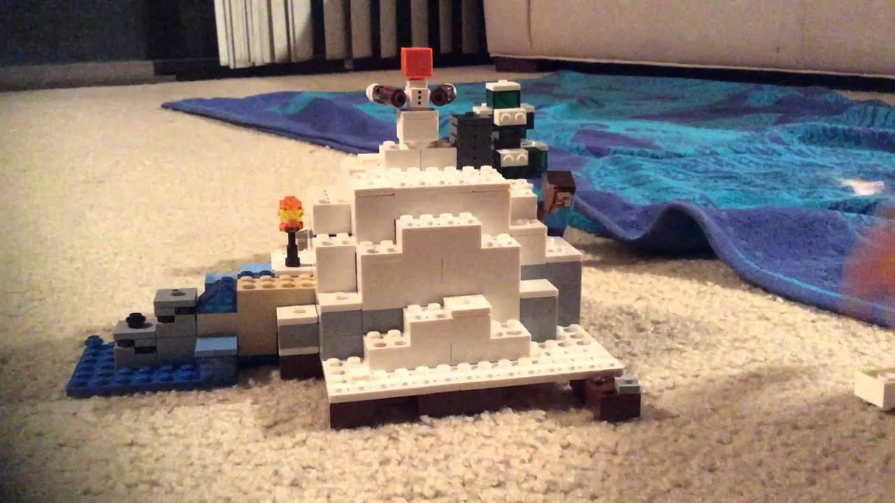 Lego minecraft snow hideout - YouTube