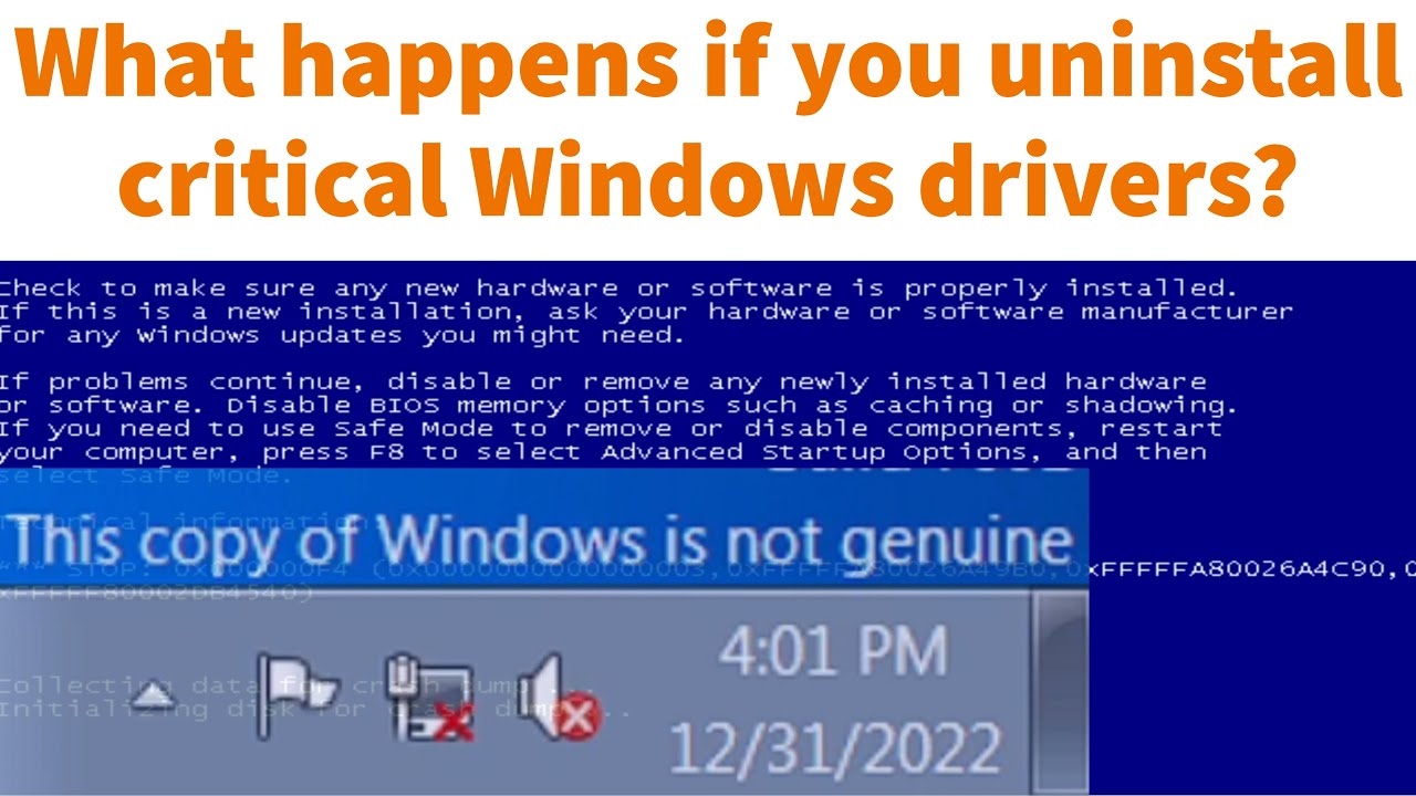 What happens if you delete critical Windows drivers? | Windows 7 - YouTube