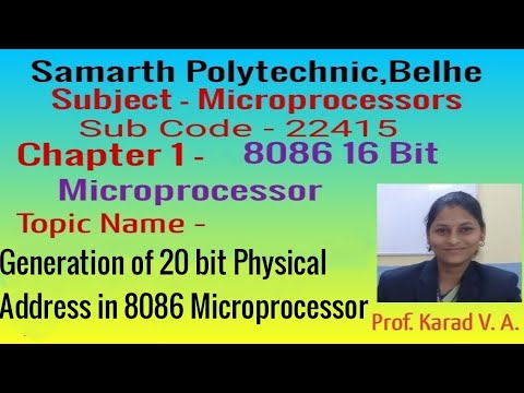 Chapter 1 - Generation of 20 bit Physical Address in 8086 ...