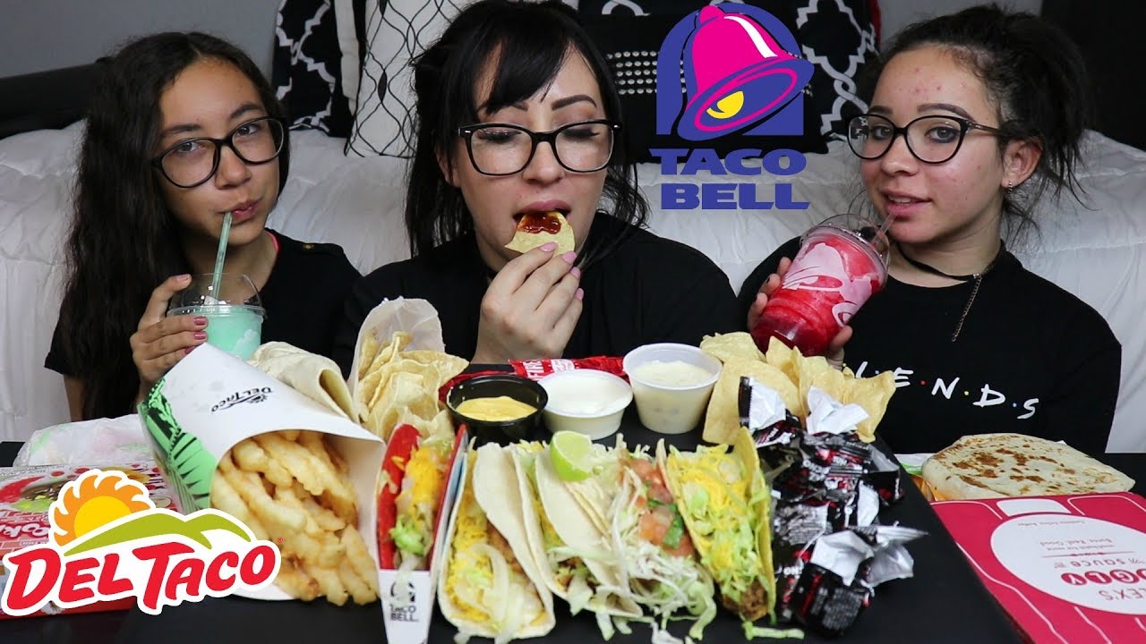 TACO BELL TACOS, CRUNCH WRAP, FRIES, DEL TACO MUKBANG | EATING SHOW ...
