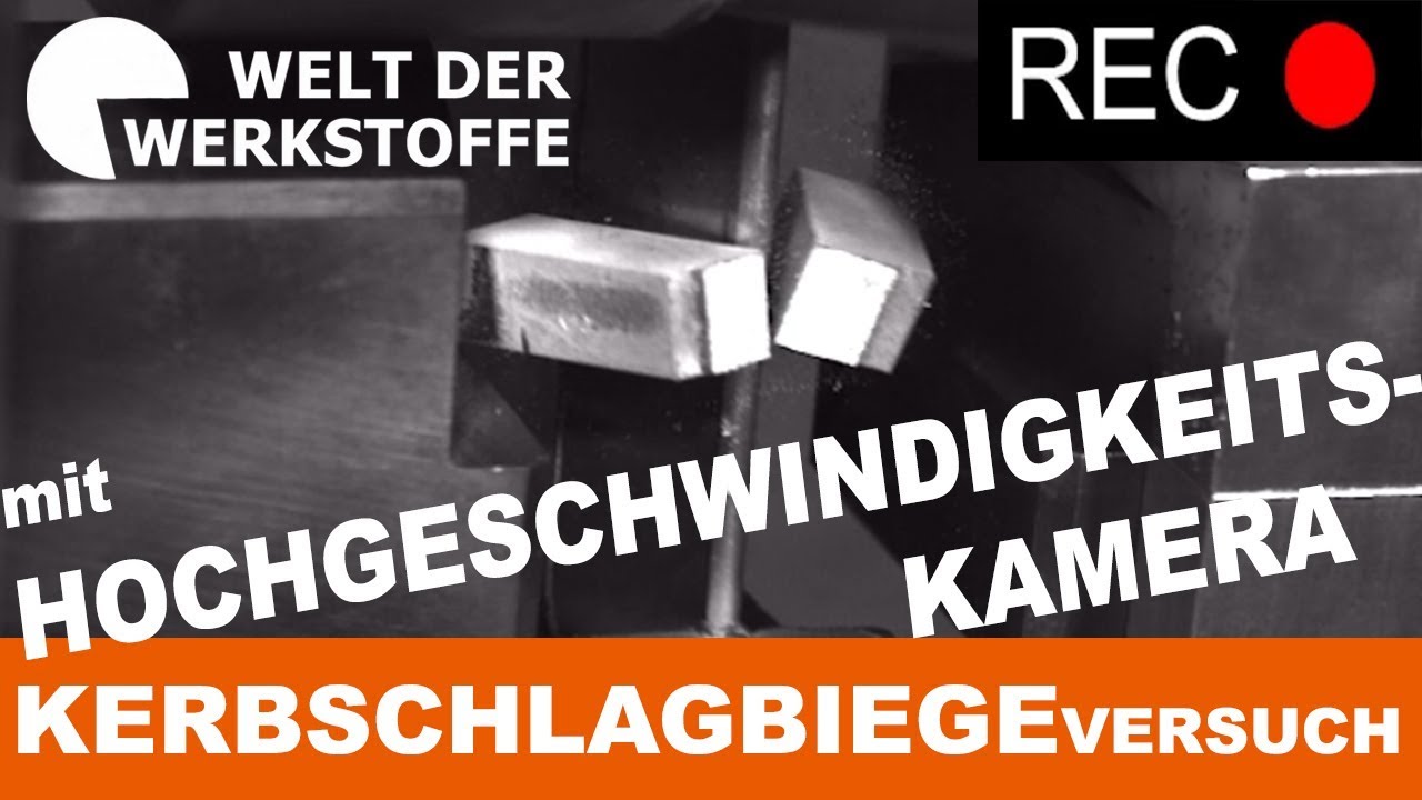 Kerbschlagbiegeversuch aufgezeichnet mit Hochgeschwindigkeitskamera ...