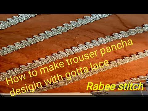 How to stitch trousers pancha design with Gotta lace /beautiful party ...
