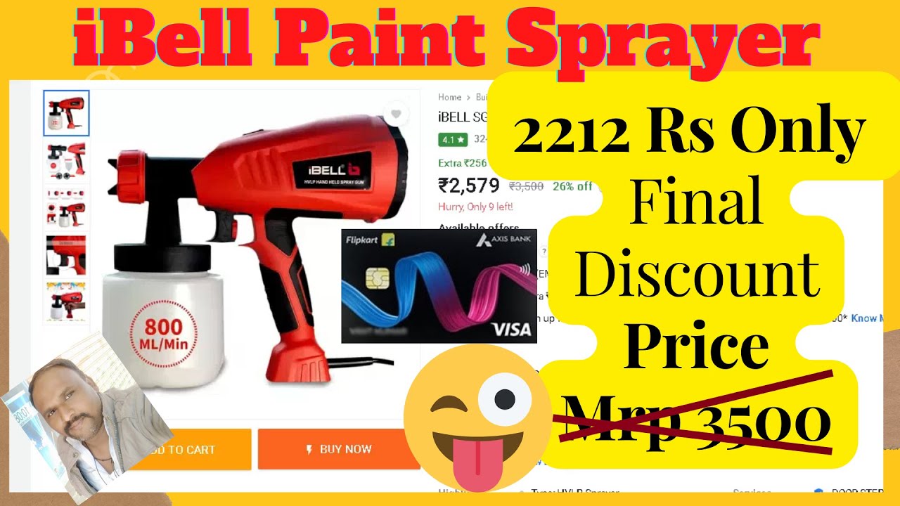 ibell Paint Sprayer 400 W SG60-26 HVLP Sprayer Copper Armature Paint ...