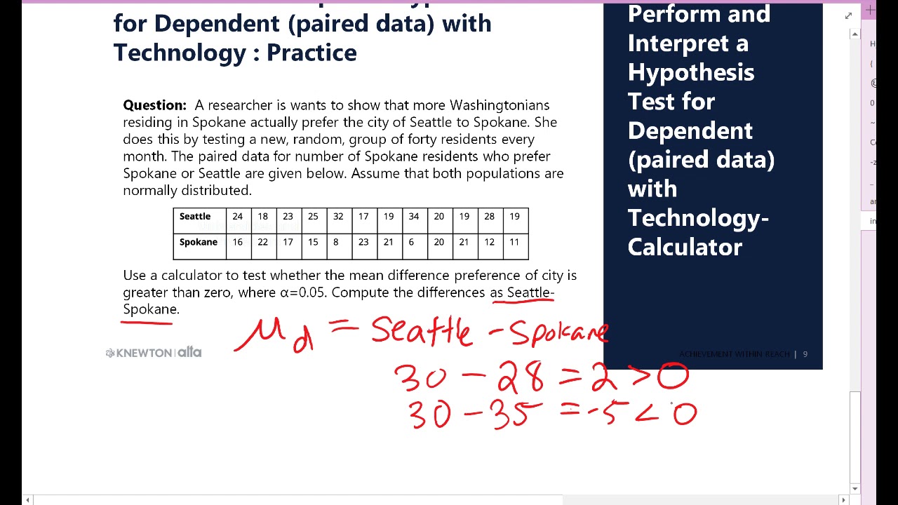 2-Mean Hypothesis Testing (Dependent Samples) - YouTube