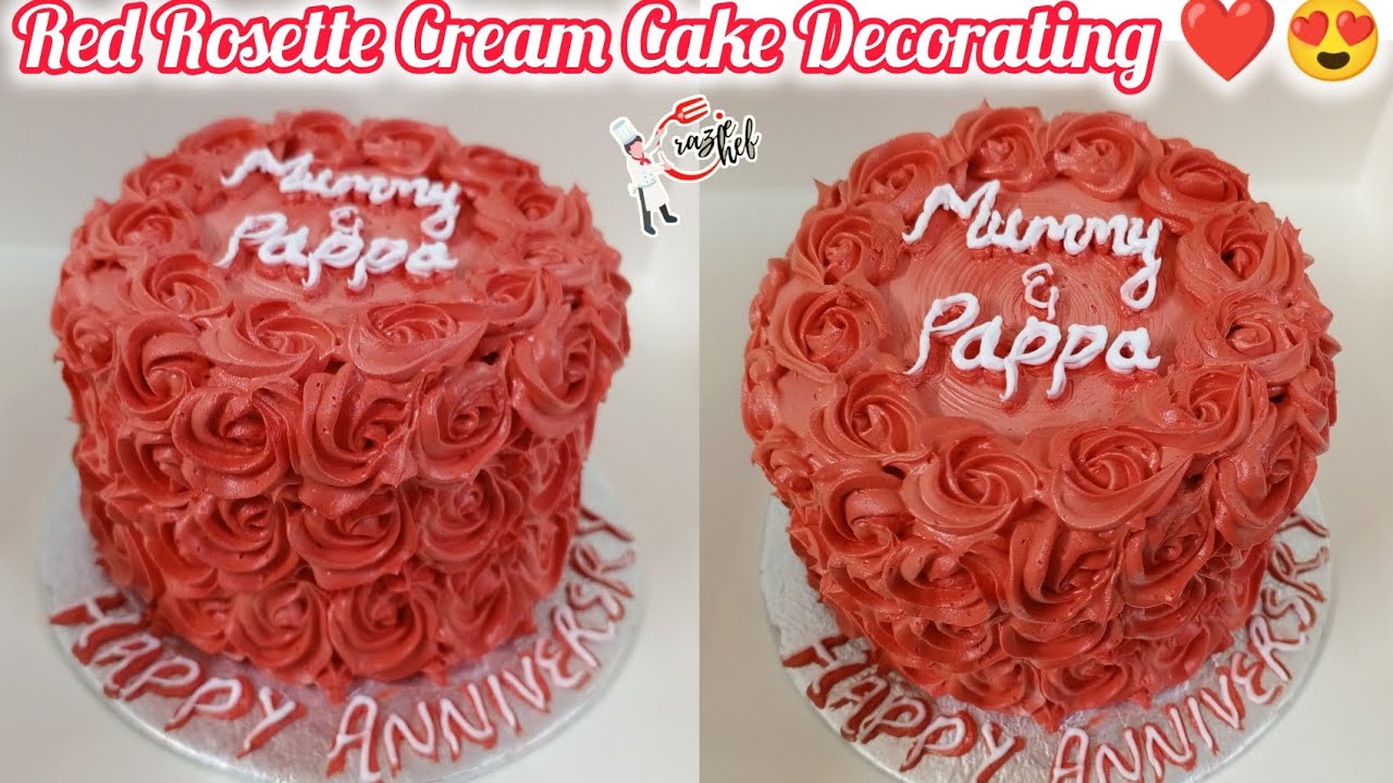 HOW TO MAKE ROSETTE CREAM CAKE | Easy Cream Cake Decorating Tutorial ️ ...