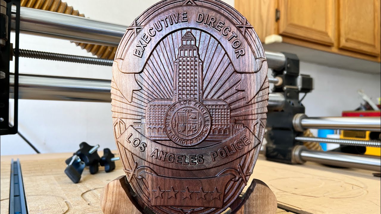 Executive Director retirement LAPD badge made of walnut using the ...