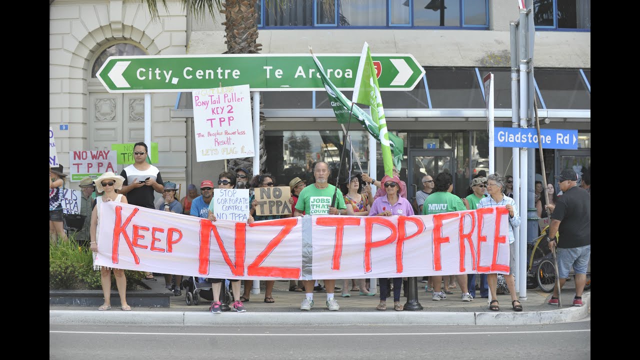 Gisborne TPPA protest is the biggest one yet - YouTube