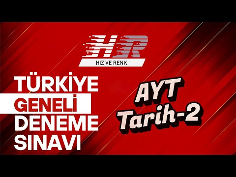 HIZ VE RENK TÜRKİYE GENELİ AYT TARİH-2 SORULARI VİDEO ÇÖZÜMLERİ