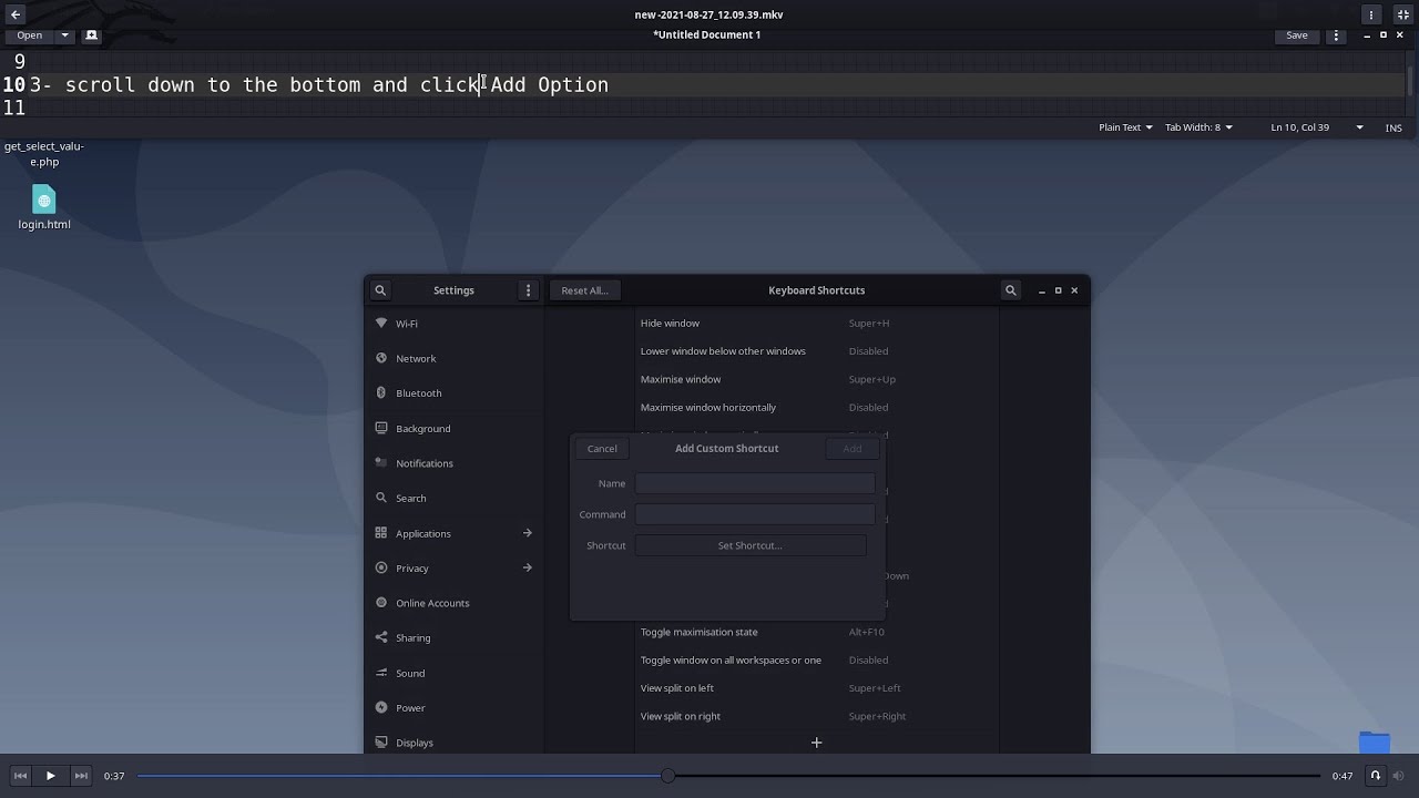 How to Create Shortcut Key for Terminal in kali linux | 2021 - YouTube How to Create Shortcut Key for Terminal in kali linux | 2021 - YouTube