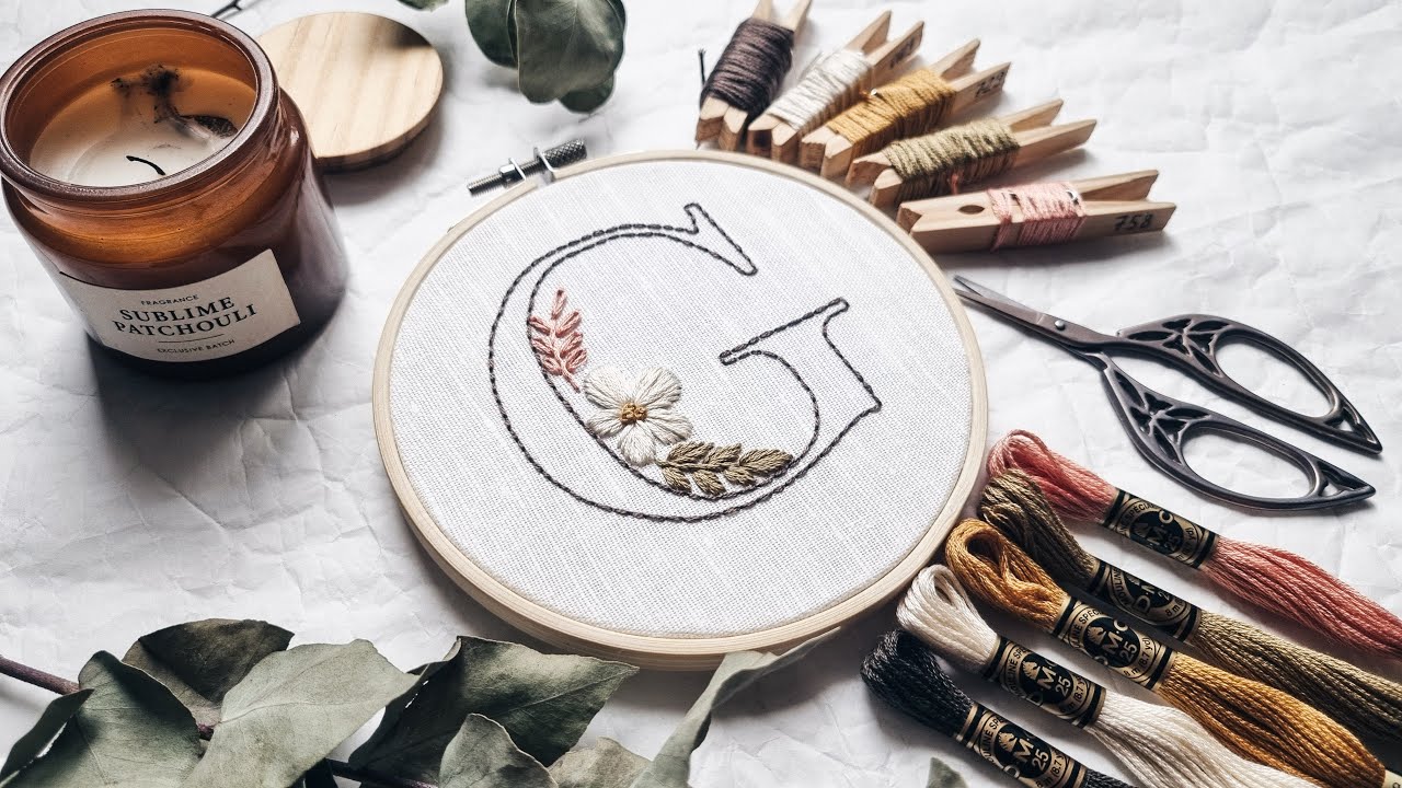 Letter G | Alphabet Embroidery pattern | Embroidery for beginners - YouTube