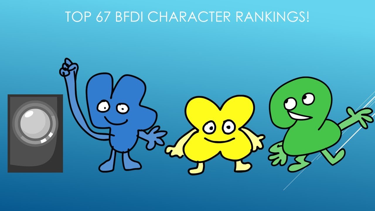 My New Top 67 BFDI Character Rankings List! - YouTube
