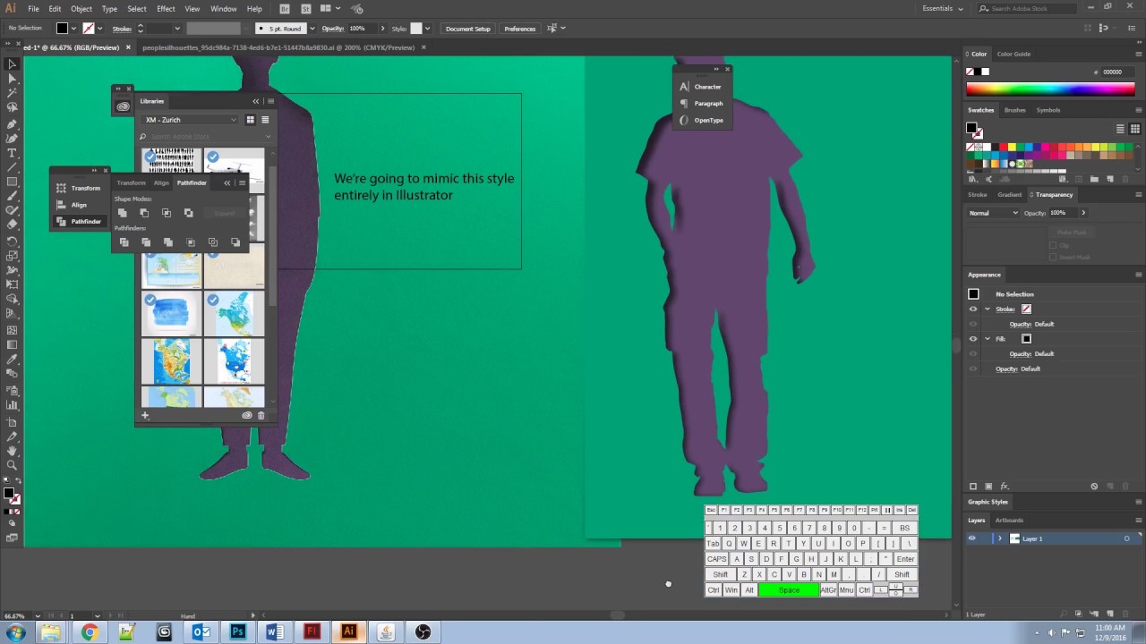 Reproducing a Papercraft Effect in Illustrator - YouTube