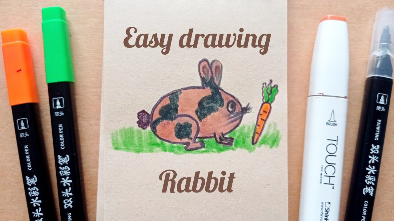 How to draw a rabbit ️ Easy to draw a cute rabbit 🐇 Experience easy ...