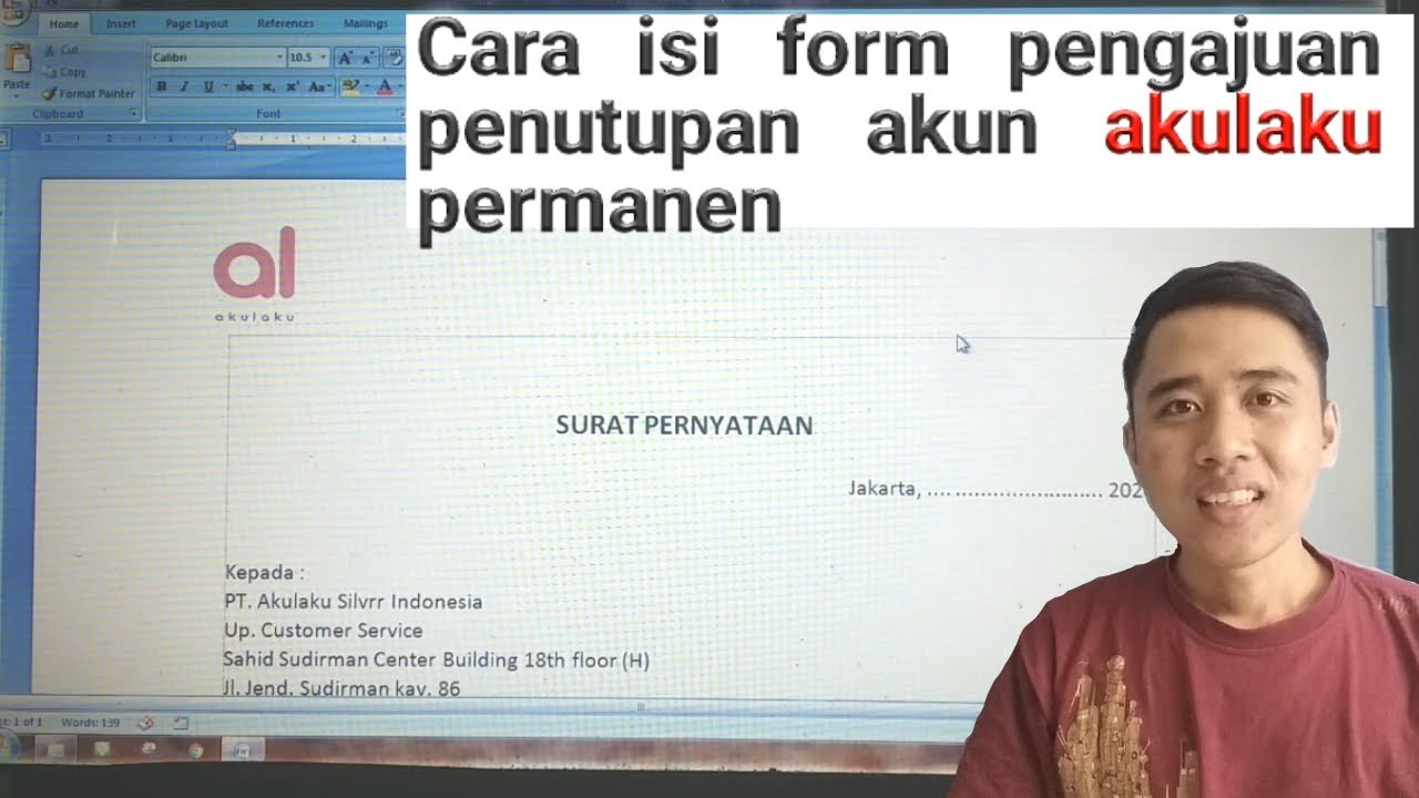 Cara isi form pengajuan penutupan akun akulaku permanen - YouTube