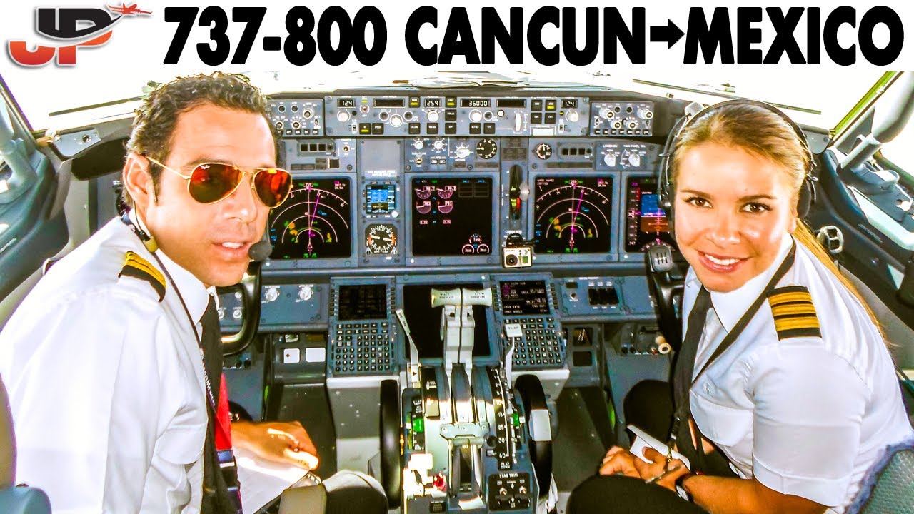Cancun to Mexico City in Cockpit AeroMexico Boeing 737-800 - YouTube