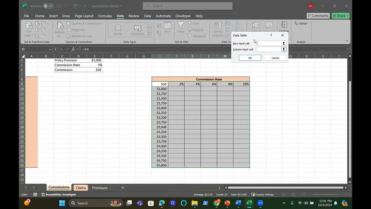 Two Variable Data Table - YouTube