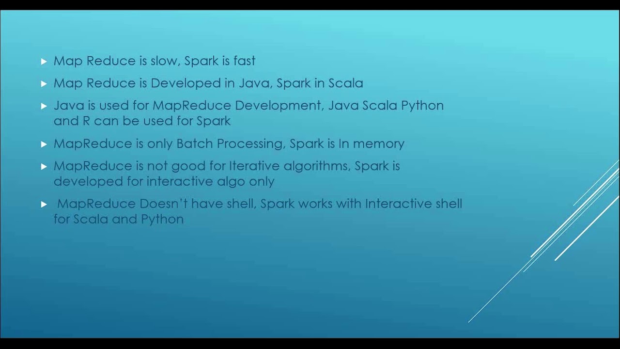 Difference Between Map Reduce & Spark - YouTube