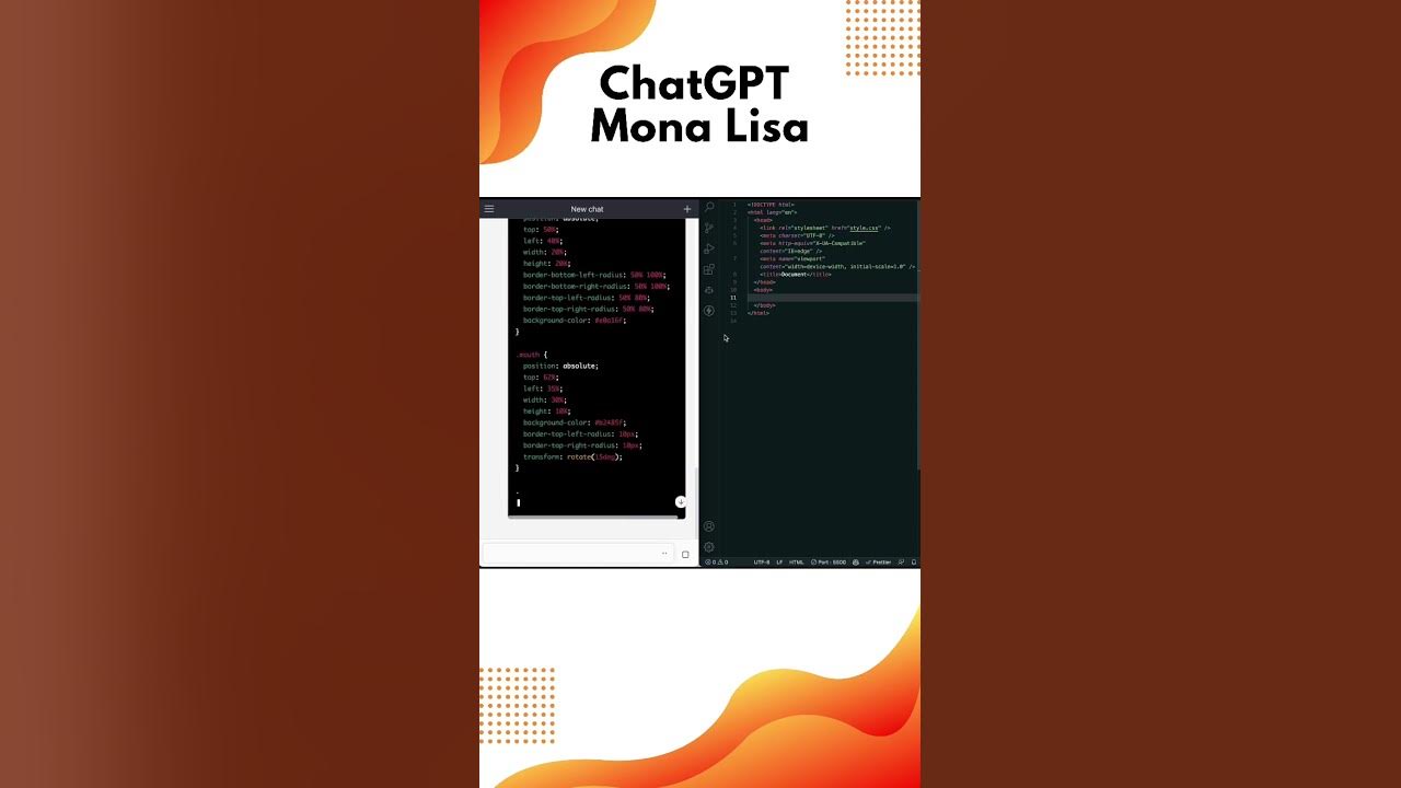 Chatgpt Mona Lisa In Html And Css 👨‍🎨 Webdevelopment Programming Html Css Coding Code
