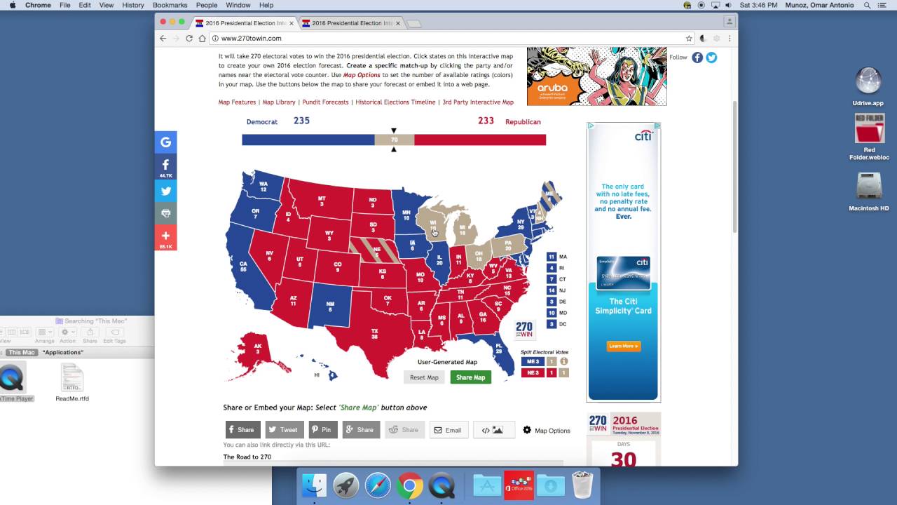 Imovie Part 3 Interactive Electoral College Map Youtube 9601