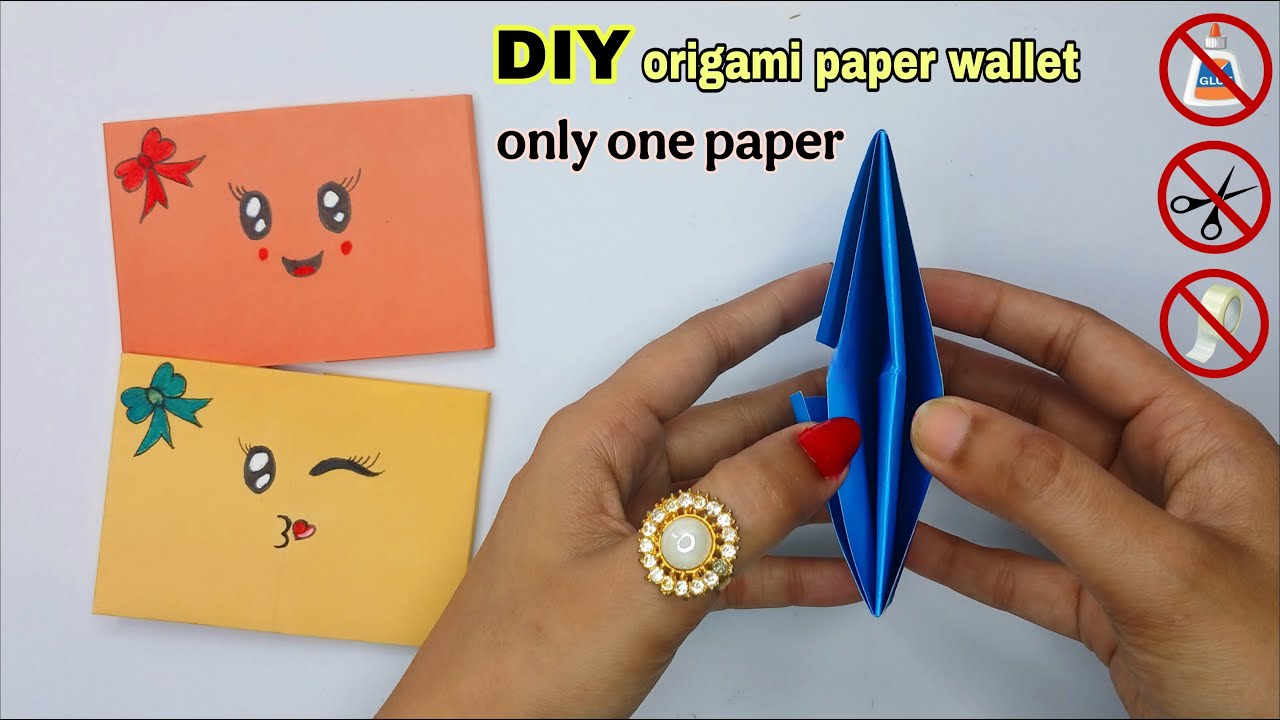 DIY PAPER WALLET | No glue paper craft | No glue paper wallet | One ...