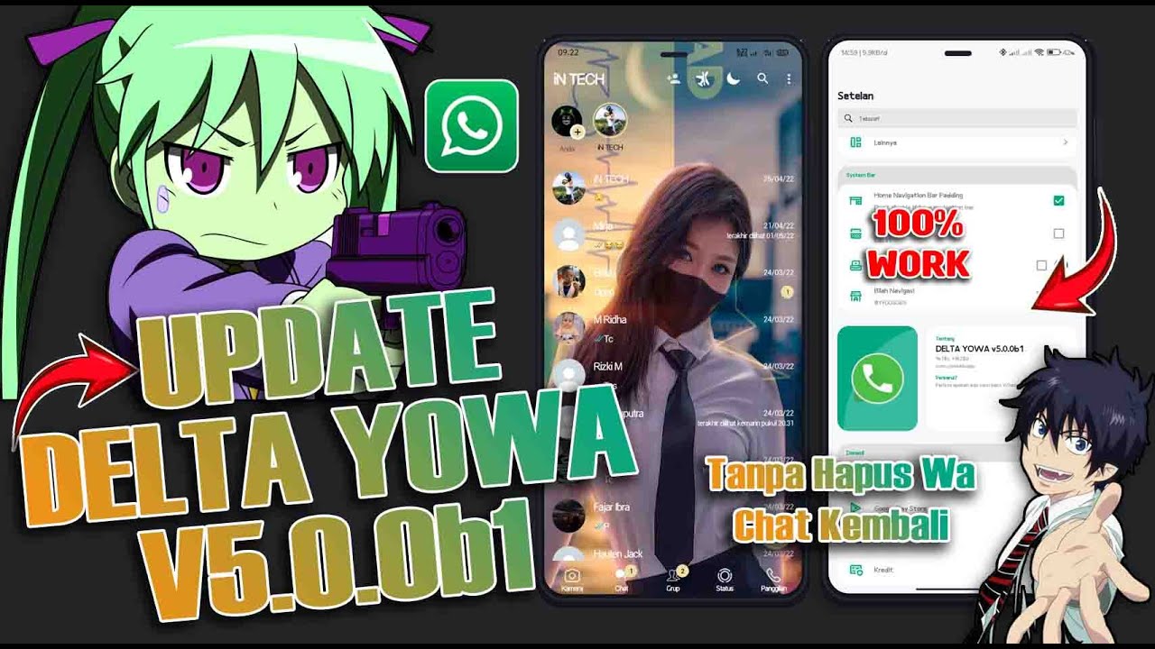 🈯CARA UPDATE WHATSAPP DELTA YOWA V5.0.1 !! PESAN KEMBALI SEMUA 100% WORK - YouTube