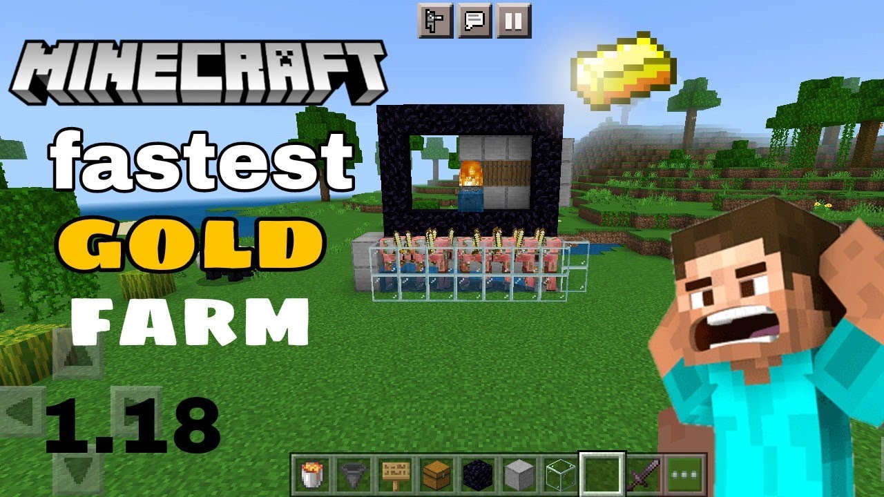 minecraft pe|super easy and efficient gold farm in minecraft bedrock 1. ...