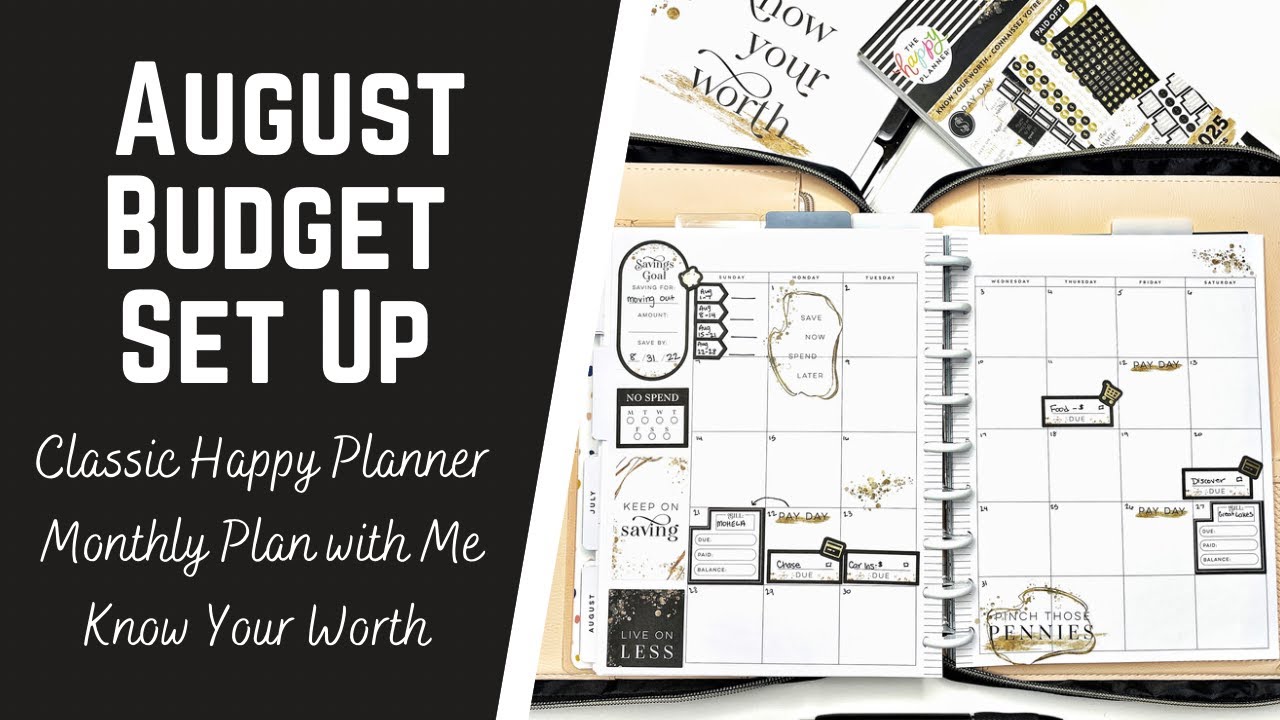 August Budget Set Up - Budget Happy Planner Monthly Plan with Me - YouTube