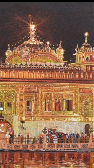 Golden Temple colored pencil drawing on black paper. #darbarsahib # ...