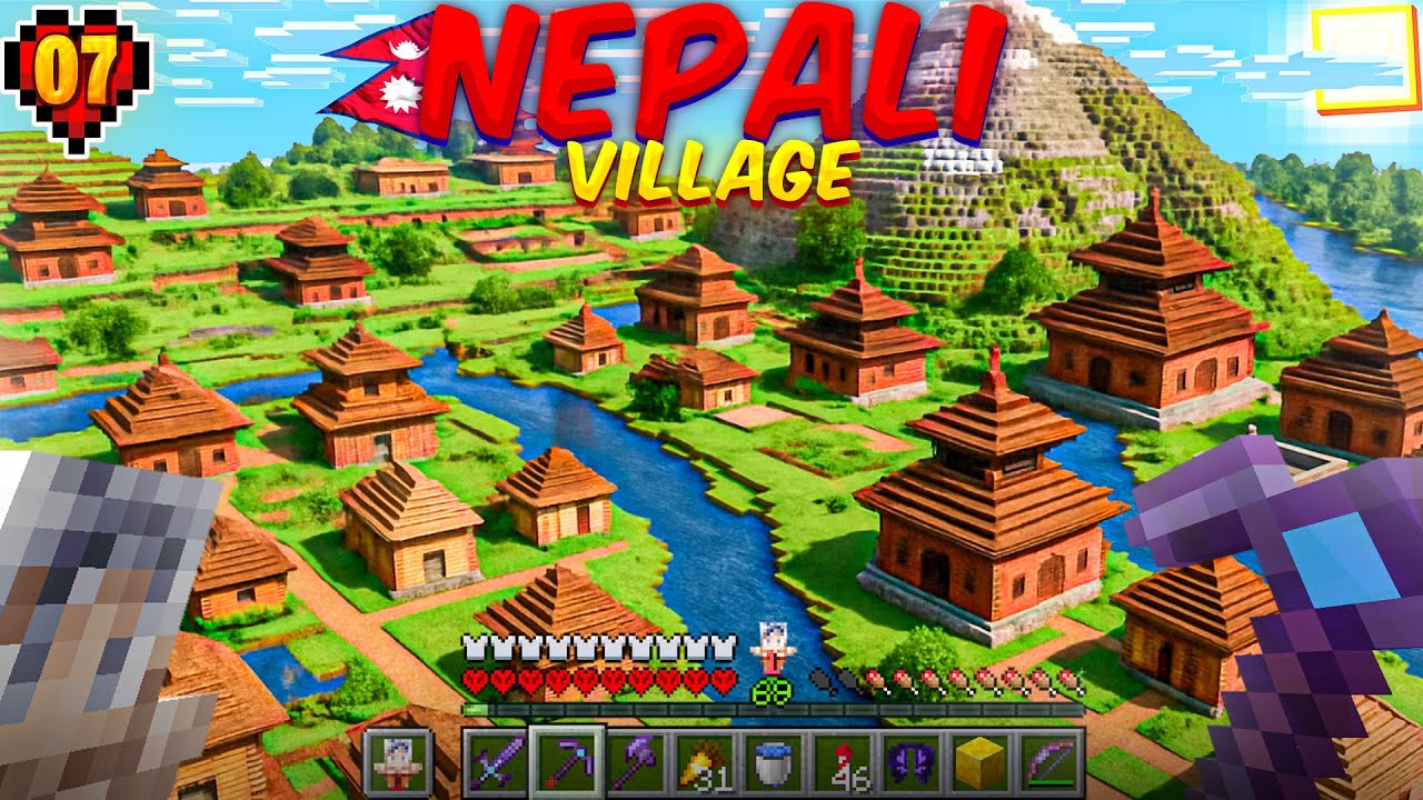 I Transformed a Village into Nepali Gau in Minecraft Hardcore In Nepali ...