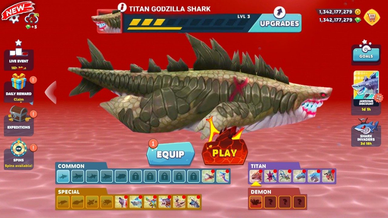 Hungry Shark Evolution - New Giant Godzilla Titan All Shark Unlocked ...