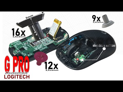 Logitech G PRO disassemble in detail | 37x screws - YouTube