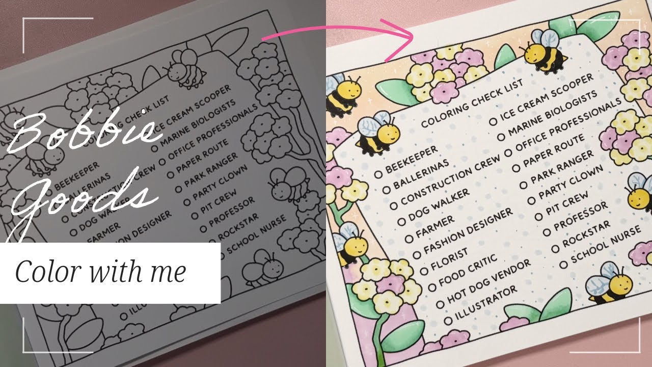 Bobbie Goods - On the Job Checklist Coloring idea 💡 - YouTube