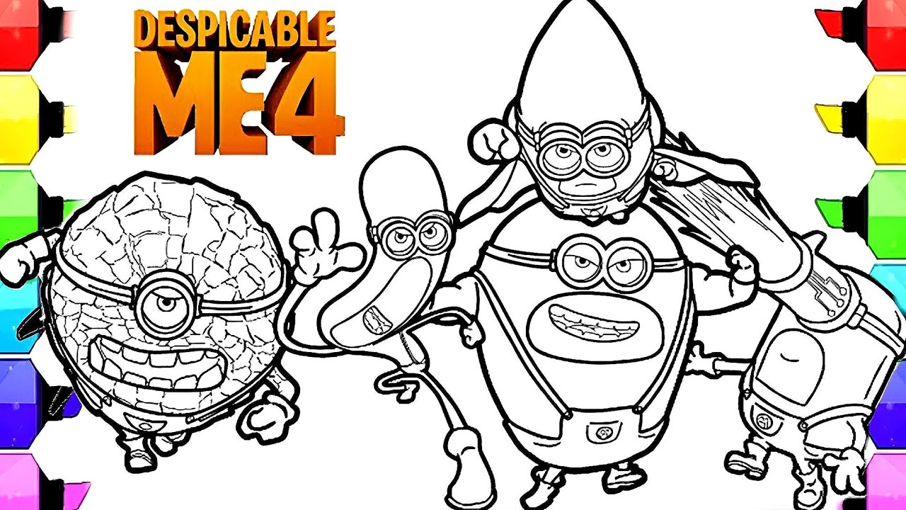 Despicable Me 4 Mega Minions Drawing Pages // How to Draw Despicable Me ...