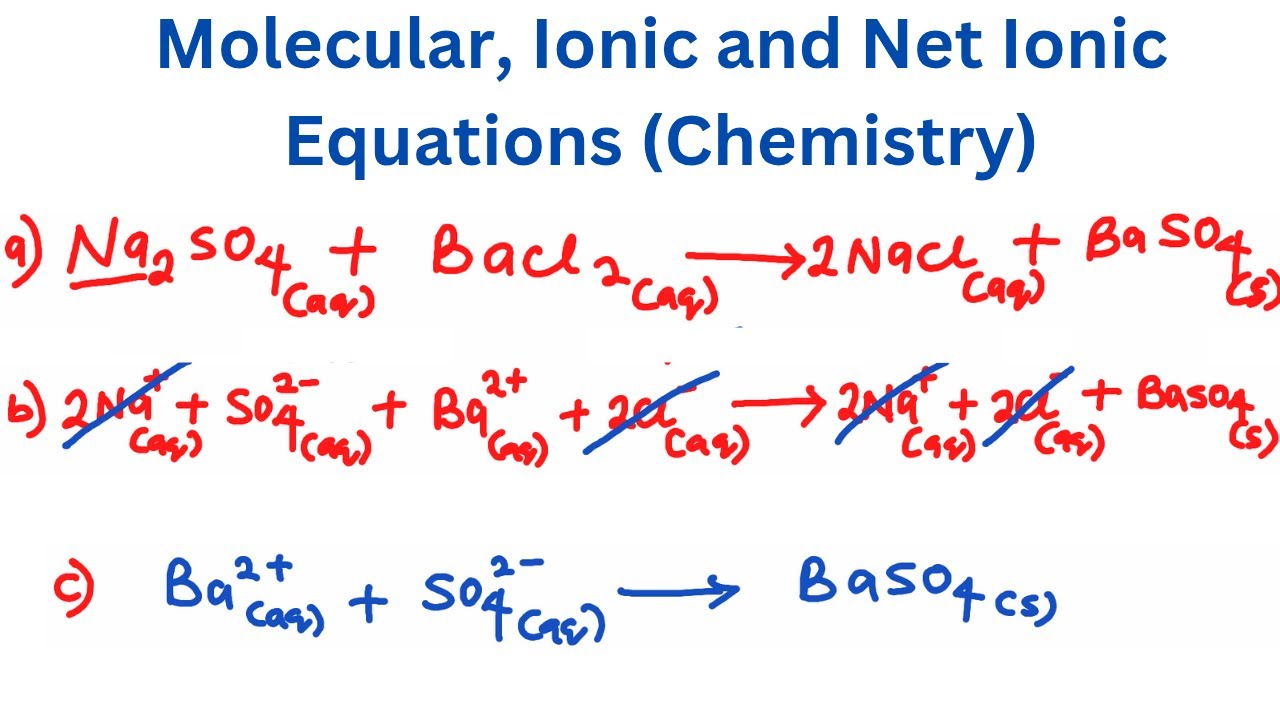 Molecular, Ionic and Net Ionic Equations (Chemistry) - YouTube