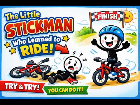 The Little Stickman Who Learned to Ride! 🚴‍♂️ | Kids Cartoon Story #kids