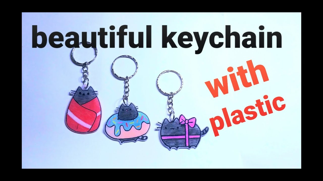 DIY keychain with shrink plastic | membuat gantungan kunci dari plastik ...