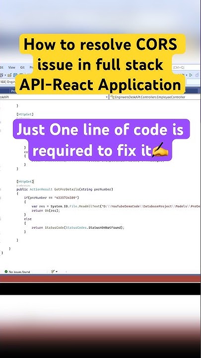 How To Fix Cors Issue In Full Stack App Using React And Web Api Shorts Coding Reactjs Webapi