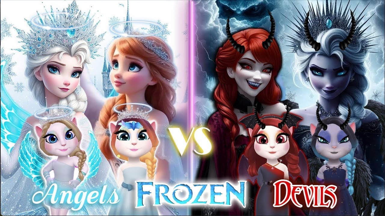 My Talking Angela 2 | ANGEL`S ELSA😇 vS DEVIL`S ELSA👿 | new reincarnation | cosplay - YouTube
